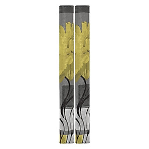 Augenstern Refrigerator Door Handle Covers Geometric-Flowers-Yellow-Grey Kitchen Appliance Decor Handles