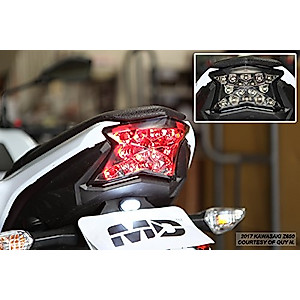 Motodynamic Integrated Sequential LED Tail Lights Smoked Lens for 2020-2022 Kawasaki Ninja 650 Z650 (DOES NOT WORK ON 23+ MODELS)