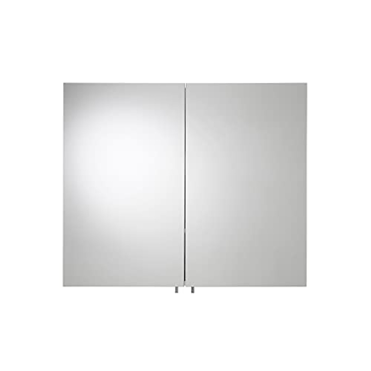 Croydex Dawley Double Door, Surface Mount Flexi-Fix Easy Hanging System Medicine Cabinet, 31.5 in (W) x 26 in (H), White Steel