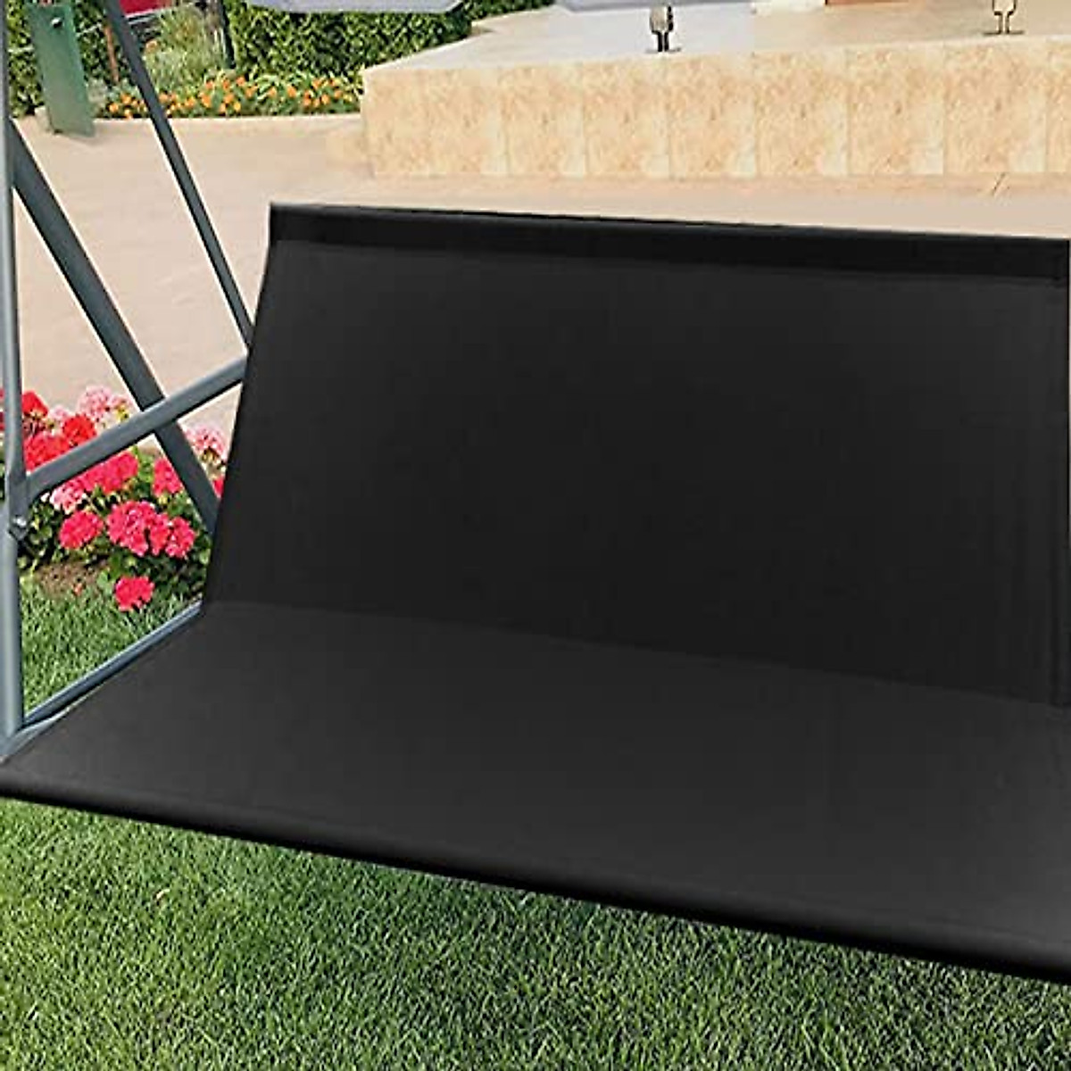 Amtoolate 2/3 Seat Porch Swing Cover Chair Bench Replacement Cover, 600D Thickened Oxford Waterproof Patio Swing Cushions for Outdoor Garden,Black-45.2 x 18.9 x 18.9 Inch