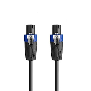 Yoico Pro 50 Feet 12AWG Speakon to Speakon Cable - Heavy Duty 50ft 12 Gauge Speaker Wire Cord with Twist Lock for Audio Amplifier - Single