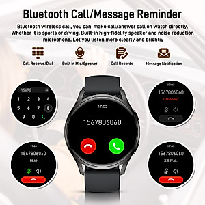 Smart Watch for Men Women Fitness: (Make/Answer Call) Bluetooth Smartwatch for Android iOS Phone Waterproof Sport Running Digital Watches Blood Pressure Heart Rate Monitor Sleep Tracker Step Counter