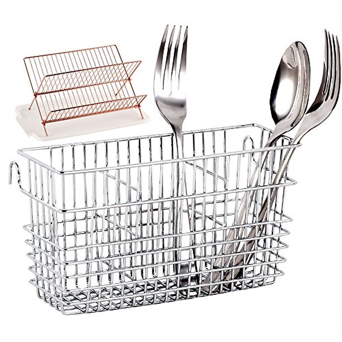 Neat-O Sturdy Chrome-Plated Steel Utensil Drying Rack Basket Holder (Chrome II)
