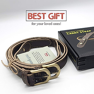 PortableAnd Genuine Leather Carry Strap for Motorcycle & Picnic Bedroll Blankets, Gifts for Motorcycle Motorbike Lovers, Heavy duty Adjustable belt (Dark Brown)