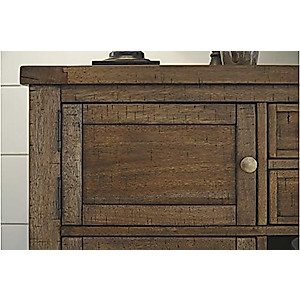 Signature Design by Ashley Moriville Rustic -Dining Room Buffet with 4 Cabinets & Display Shelf, Brown