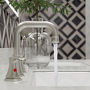 ARRISEA Bathroom Faucets for Sink 3 Hole Brushed Nickel Bathroom Sink Faucet with Pop-up Drain and Built-in Strainer, 8 Inch Wide-Spread Faucets for Bathroom Sink 3 Hole, BF057-1-BN