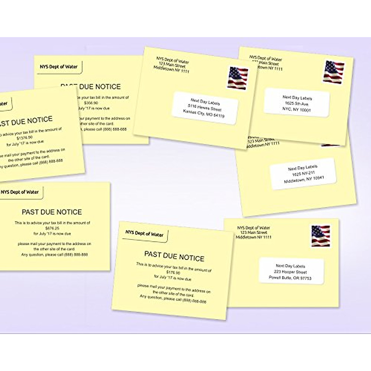 NextDayLabels - 8-1/2" x 11" Laser/Inkjet Postcards 4 Per Page, (4-1/4" x 5-1/2" Each Card | Blue, 200 Cards)