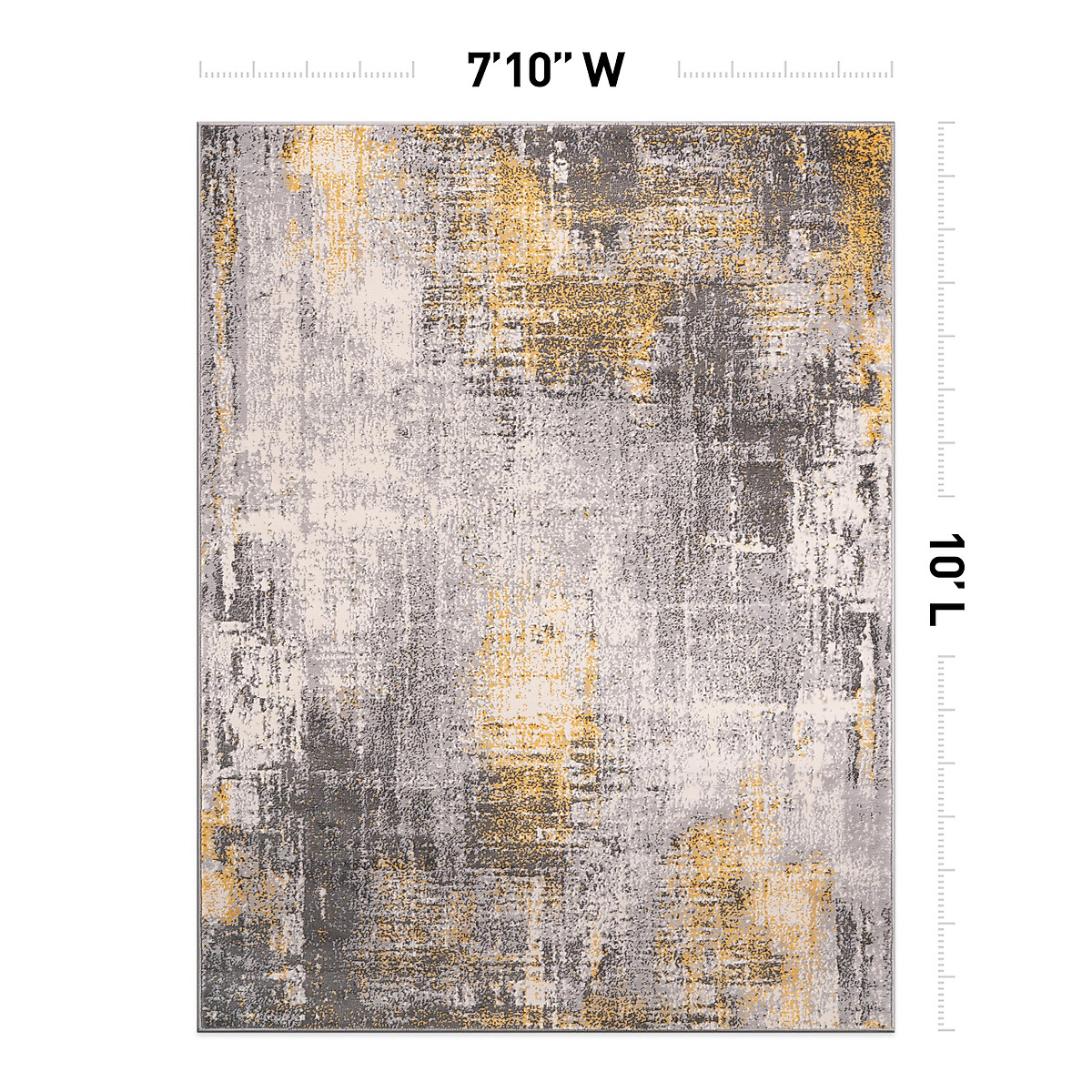 Rugshop Dublin Contemporary Abstract Stain Resistant Soft Area Rug 7'10" x 10' Yellow