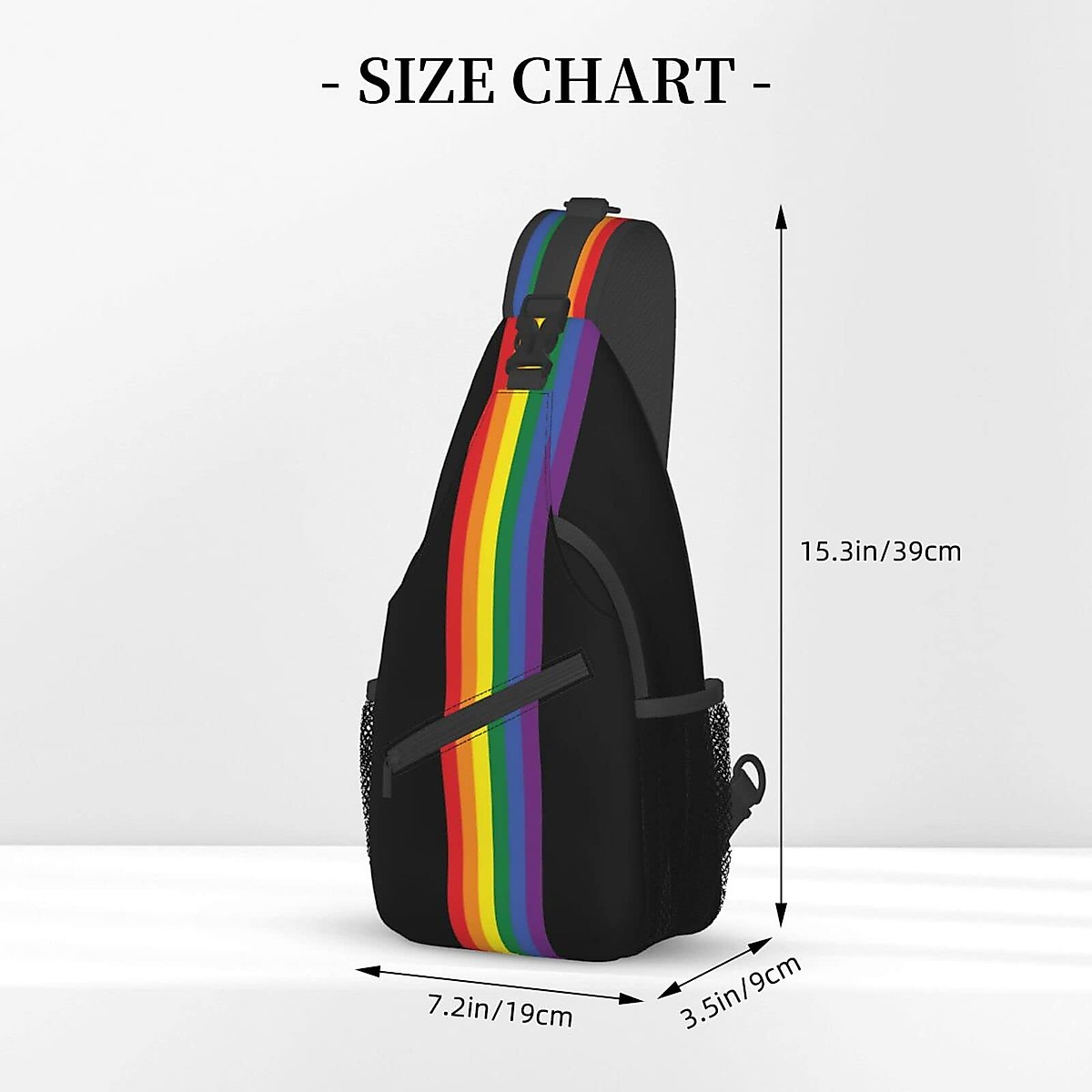 Gelxicu Retro Rainbow LGBT Pride Plaid Sling Bag Lgbt Sling Backpack Crossbody Chest Bag Daypack For Hiking Travel