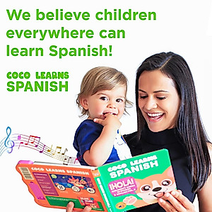 Coco Learns Spanish Vol. 3 | Musical Spanish Books for Kids 1-3, Spanish Toys for Babies & Toddlers 1-3, Baby & Toddler Spanish Books, Bilingual Learning Toys for 1 Year Old, Libros Para Bebes Español
