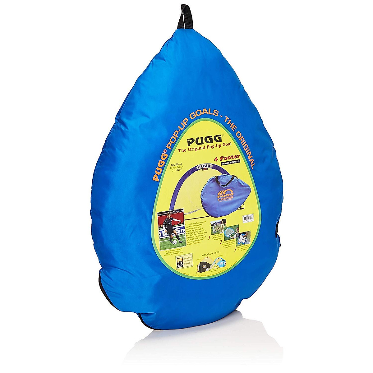 PUGG 4 Foot Pop Up Soccer Goal - Portable Training Futsal Football Net - The Original Pickup Game Goal (Two Goals & Bag)