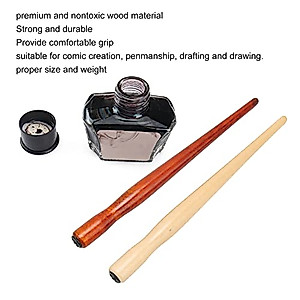 6Pcs Calligraphy Pen Nib Holder Cartoon Comic Pen Metal Dip Pen Set Grip Wooden Pen Holder for Drafting Drawing
