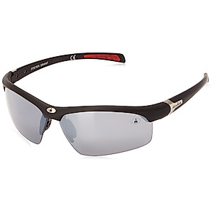IRONMAN Men's Principle Wrap Sunglasses, Matte Black Rubberized, 71 mm