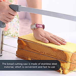 Adjustable Cake Leveler, Professional Layer Cake Slicer Cutter with 3 Stainless Steel Blades Baking Accessories for Bread Loaf Cake