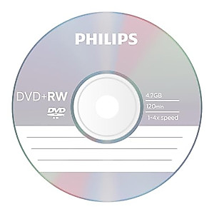 Philips DVD+RW Blanks (4.7 GB Data/120 Minutes Video, 1-4x Speed Recording, 25 Spindle)