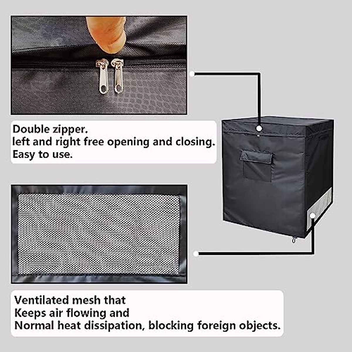 YANGSHILEI Chest Freezer Cover Deep Freezer Covers for Outside 7.0 Cubic Feet Freezer，Top with Zipper to Open Waterproof and UV protection Extend their Service Life (38"W×23"D×34"H)