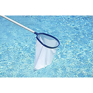 Poolmaster 21189 Finisher Swimming Pool Leaf Rake with Mesh Net, Classic Collection, Medium, White