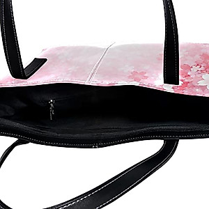 Large Leather Handbags for Women Cherry Japanese paper New Year's card background Top Handle Shoulder Satchel Hobo Bag