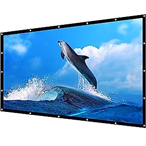 120 in Front and Rear Projector Screen, Hanging Movie Screen with Hooks Ropes, Portable Office Indoor Outdoor Video Projection Screen,Leinwand Beamer Projektionsleinwand Écran de Projection 投影幕布