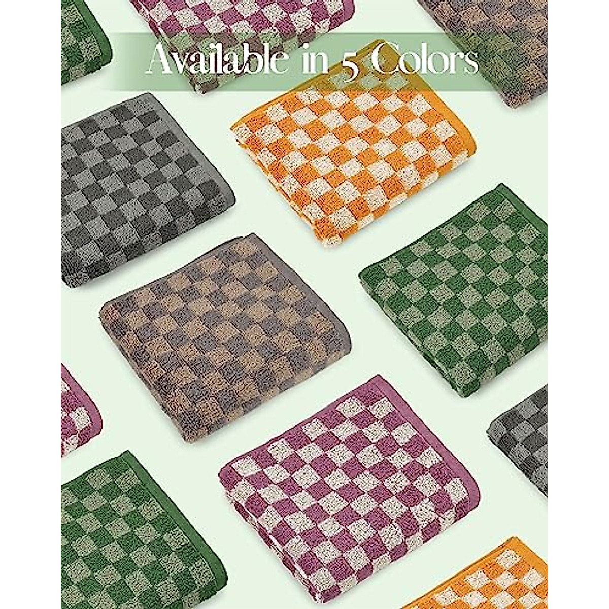 Jacquotha Grey Hand Towels for Bathroom Checkered, 4 Pack Super Soft Quick Drying Cute Hand Towel Set for Men Women Kids