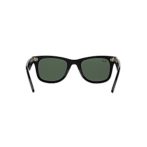 Ray-Ban RB2140 Original Wayfarer Sunglasses + Vision Group Accessories Bundle,unisex-adult (Black/Crystal Green (901), 50)