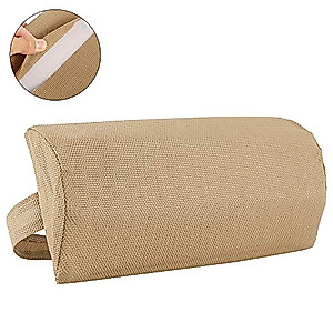 Universal Replacement Pillow headrest with Elastic Band, Removable Padded headrest Pillow for Chairs, Lounge Chair (Beige, 1 pcs)