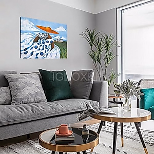 MOIKEN Jonathan Green Artist Creative Oil Painting Girl Wearing Hat Painting Art Poster (1) Canvas Poster Bedroom Decor Office Room Decor Gift Frame-style 20x16inch(50x40cm)