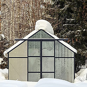 AMERLIFE 8x14x7.5 FT Polycarbonate Greenhouse 2 Sliding Doors 4 Vent Window Walk-in Premium Greenhouse Storage Shed Sunroom Aluminum Large Sun House for Outdoor Garden Backyard, Matte Black