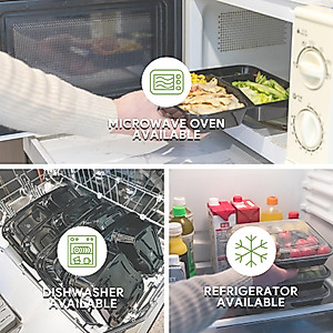 Meal Prep Containers Reusable [20 pack] 33oz 2 compartment Food Storage Containers with Lids Bento Box BPA-free Plastic Lunch Container, Microwave, Freezer, Dishwasher Safe Disposable Take Out Boxes