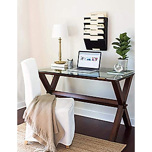 Wallniture Lisbon 15-Tier Wall Mounted File Holder and Desk Organizer, Metal Black Office Organization and Storage Rack