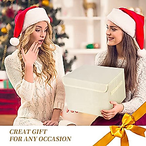 Bagnizer Collapsible Storage Bins with Lids, [1-Pack] Medium 22 Quart Linen Fabric Storage Boxes with Lids  for Home Bedroom Office (14.6 x 9.5 x 9.5, Beige)