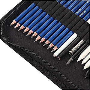 100-Piece Multifunctional Sketch Set in Portable - Complete Artist Kit for Sketching Drawing and Coloring at Home School or On-the-Go