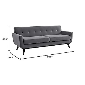 Modway Engage Performance Velvet Sofa, Gray