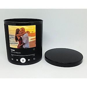 3.5oz./9oz. Custom Song Couples Candle | Personalized Photo Candle, Music Candle