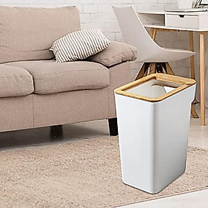 PETSOLA Trash Bin Waste Bins Garbage Can Without Lid Wastebasket Trash Can for Home Bedroom, White 7L