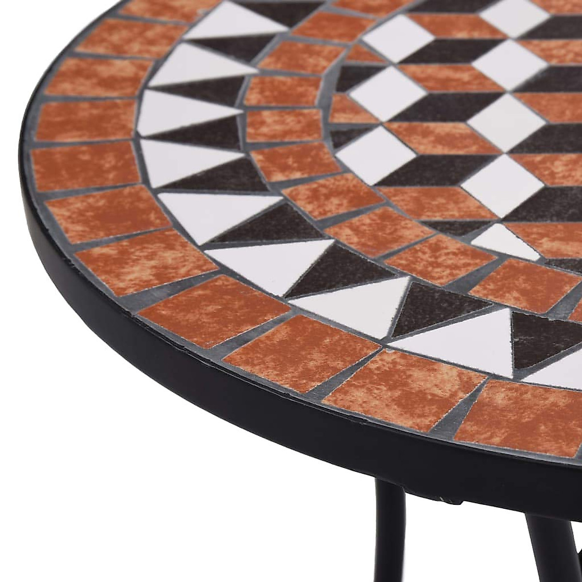 PSFANMZX Mosaic Bistro Table,Outdoor Coffee Table,Small Plant Table,Apartment Gardening Balcony,Porch Side Table,for Patio, Backyard,Pool, Brown 23.6" Ceramic