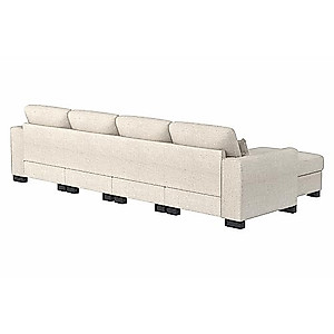 Sunrise Coast Modular Sofa Couch 130" Convertible L Shaped Sofas&Couches with Movable Ottoman Sectional, Beige
