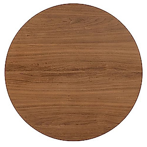 Modway Amuse 40" Round Mid-Century Modern Pedestal Dining Table in Black Walnut