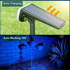 CASAZERO Solar Landscape Spotlights, Color Changing RGB Landscape Path Lights with 24LEDs 6500K 600LM Waterproof Tree Lights Solar Halloween Lights-2 Pack