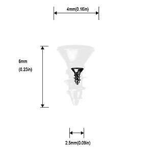 Small Screw, BLUELEC Antique Style Finish Wood Screws for Fastening Plank, Plastic Materials or Resin Plywood, 45° Flat Head, Phillips Drive, 100pcs, (2.5×6mm, 0.1×0.23inch, Black)