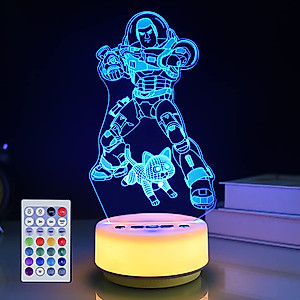 KYMELLIE Toy Story Bazz Lightyear Pixar Sox Night Light Lightyear LED Decor Light Remote Control 16 Colors for Kid's Room, Toys & Christmas Birthday Gifts for Boys/ Girls (Classic Style), Multicolor