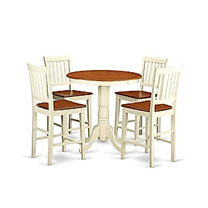 East West Furniture EDVN5-WHI-W Dining Set, 5-Piece