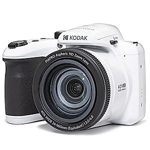 KODAK PIXPRO Astro Zoom AZ405-WH 20MP Digital Camera with 40X Optical Zoom 24mm Wide Angle 1080P Full HD Video and 3" LCD (White)