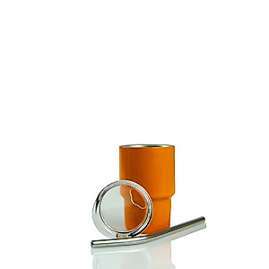 Hogg 3oz Tumbler Shot Glasses in Multiple Colors with lid and stainless straw (6 Pack), DIY, Customizable, Reusable, Single Wall Insulated, Stainless Steel