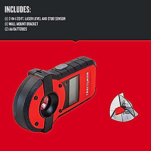 CRAFTSMAN Laser Level and Stud Sensor, 20-Foot Visbility Range (CMHT77636)