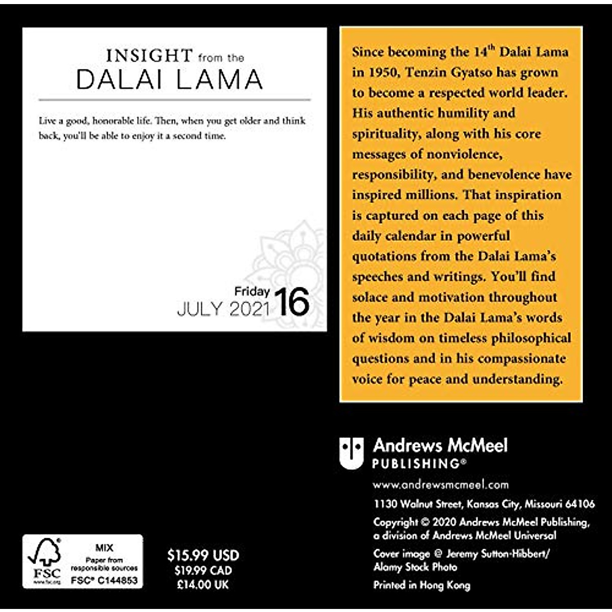 Insight from the Dalai Lama 2021 Day-to-Day Calendar