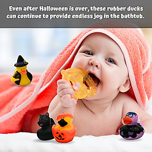 Halloween Rubber Ducks Bulk - 24 Pack, 6 Variety Themes, 2.5" for Halloween Party Favors for Kids, Goodie Bag Fillers, Jeep Ducking, Trick or Treat Toys for Toddlers by 4E's Novelty