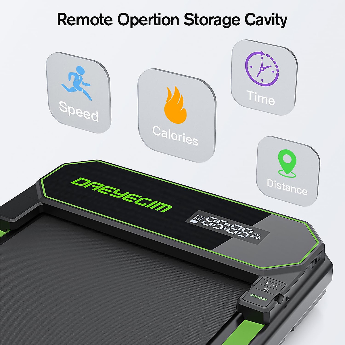 DAEYEGIM Treadmill Walking Pad Under Desk Electric Compact Space Folding Treadmill for Home Office with LED Touch Screen