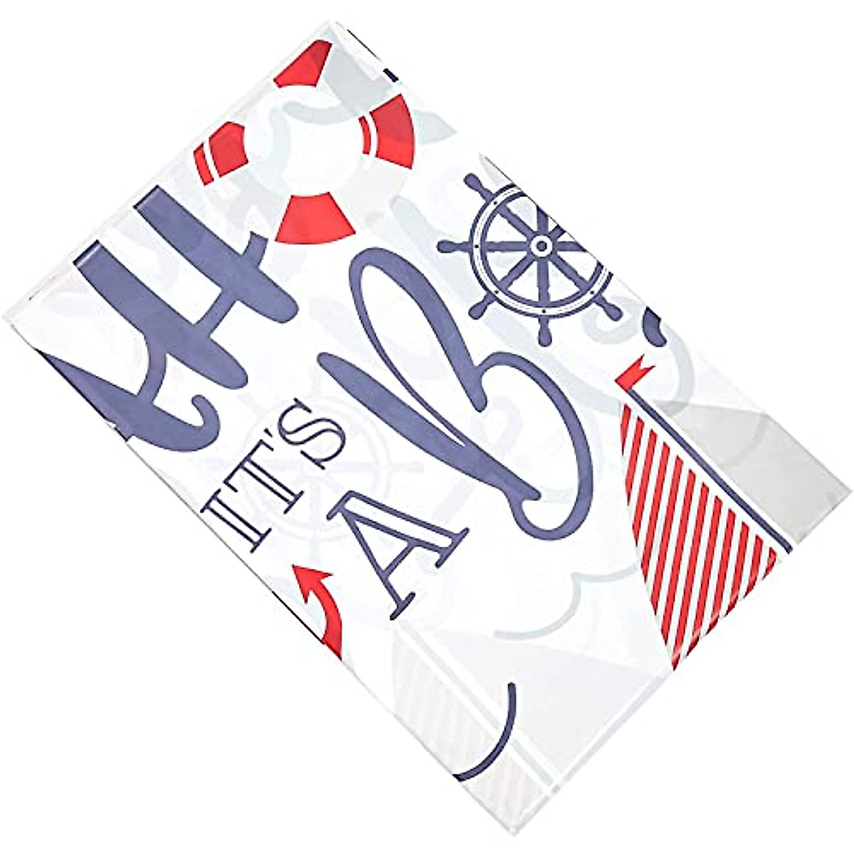 Ahoy It's a Boy Nautical Table Cover (54 x 108 in, Rectangle, 3 Pack)