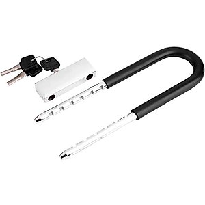 DULASP Bike U-Lock Heavy Duty U Shape Lock Glass Door Bike Bicycle Motorcycle Anti-Theft U Lock with 3 Keys High Strength Steel Security U Lock
